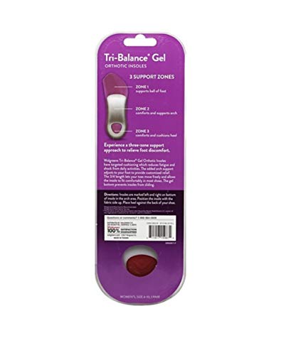 Walgreens Women's Tri-Balance Gel Orthotic Insoles, 6-10 1 ea