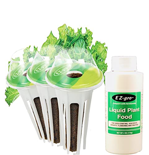 EZ-gro Salad Green Mixed Seed Pod Kit (3 Pod) for Your Hydroponics Growing System - Pre-Seeded Hydroponic Pods - 4 oz Hydroponic Nutrients - Seed Pods for Hydroponic Garden Indoor