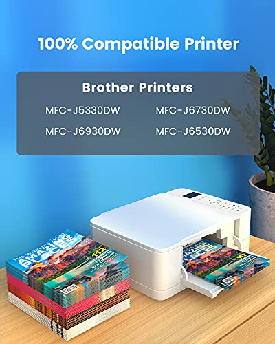 PACITEK Compatible Replacement for Brother LC3017 LC 3017 XL Ink Cartridges, Work with Brother Brother MFC-J5330DW MFC-J6930DW MFC-J6530DW MFC-J6730DW Printers (2 Black, 1 Cyan, 1 Magenta, 1 Yellow)