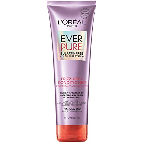 L'Oreal Paris EverPure Sulfate Free Frizz-Defy Conditioner, with Marula Oil, 8.5 Fl; Oz (Packaging May Vary)