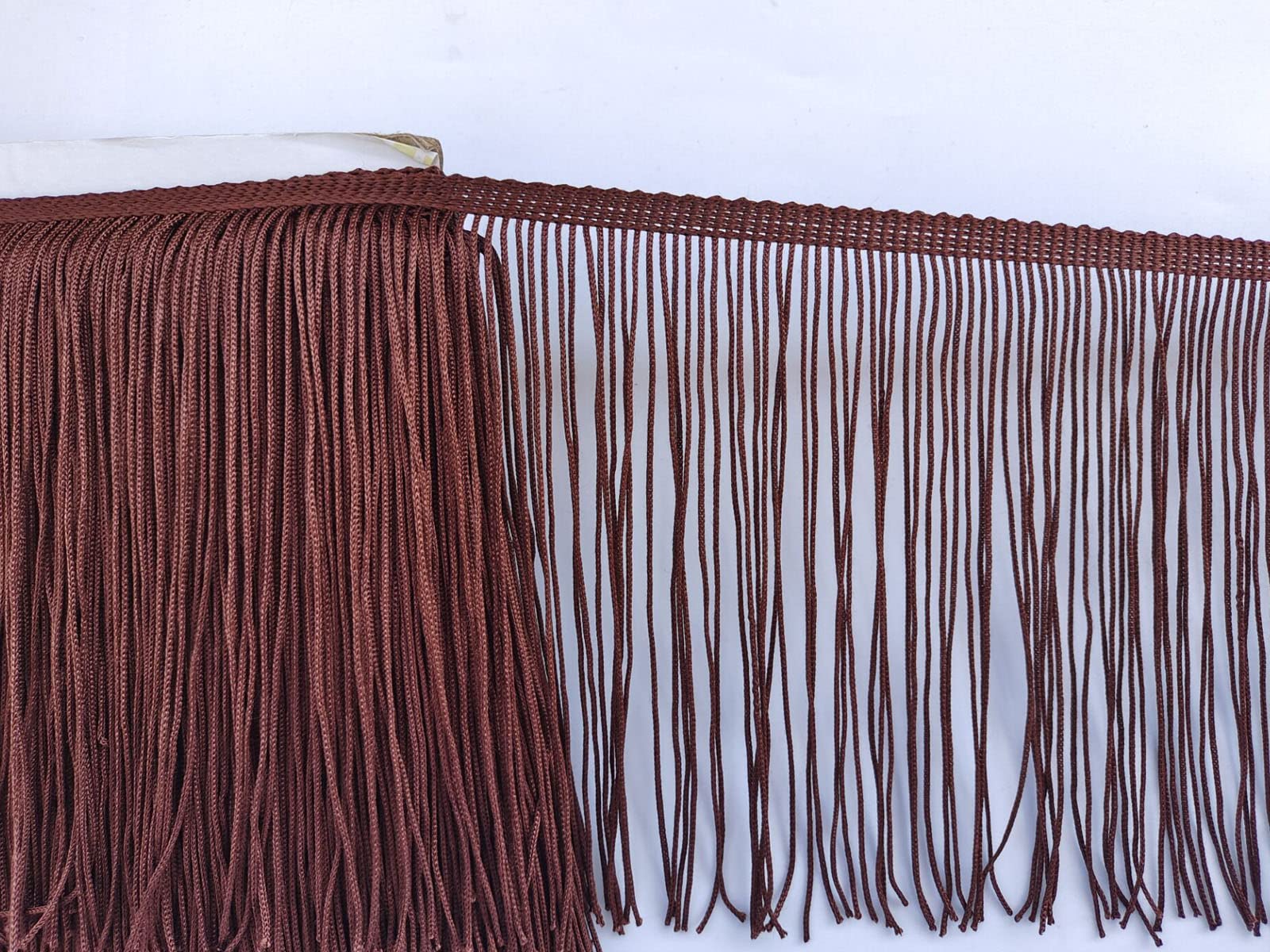 MONIDOOR Chainette Fringe Trim 6 Inch 10 Yards Tassel Fringe Trim for Sewing Craft DIY Decoration(918 Dark Brown)