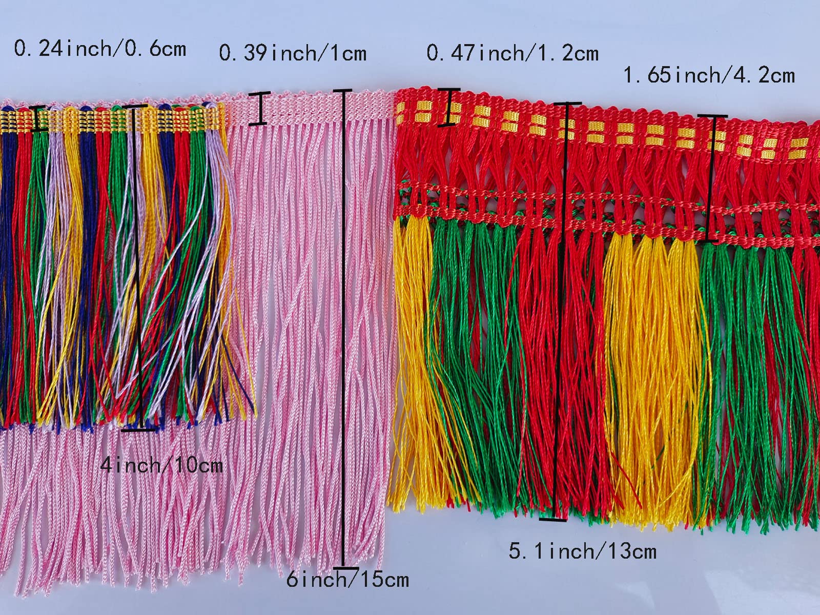 MONIDOOR Chainette Fringe Trim 6 Inch 10 Yards Tassel Fringe Trim for Sewing Craft DIY Decoration(918 Dark Brown)