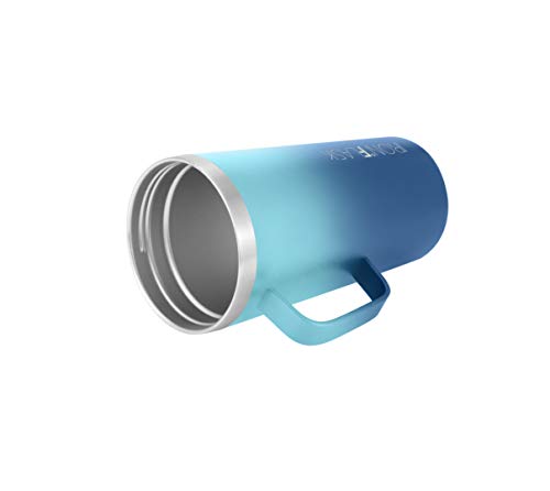 IRON °FLASK Grip Novelty Coffee Mug - Leak Proof, Vacuum Insulated Stainless Steel Bottle, Double Walled, Thermo Travel, Hot Cold, Water Metal Canteen - Blue Waves, 16 Oz - Classic Bottom
