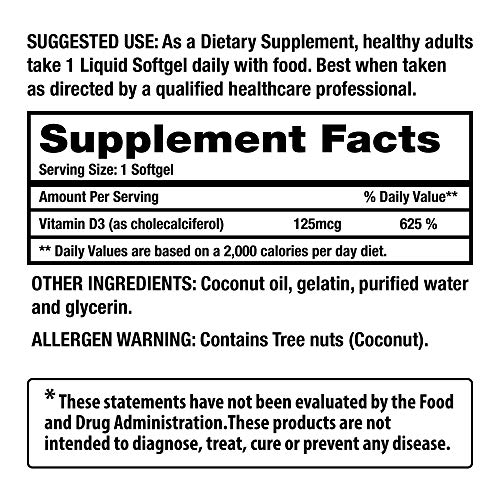Origin Jocko Fuel Vitamin D3 5000IU Supplements - Vitamin D Supports Immune System, Bone Health, & Metabolic Processes, Helps Fatigue & Mood - Coconut Oil Blend, 360 Servings