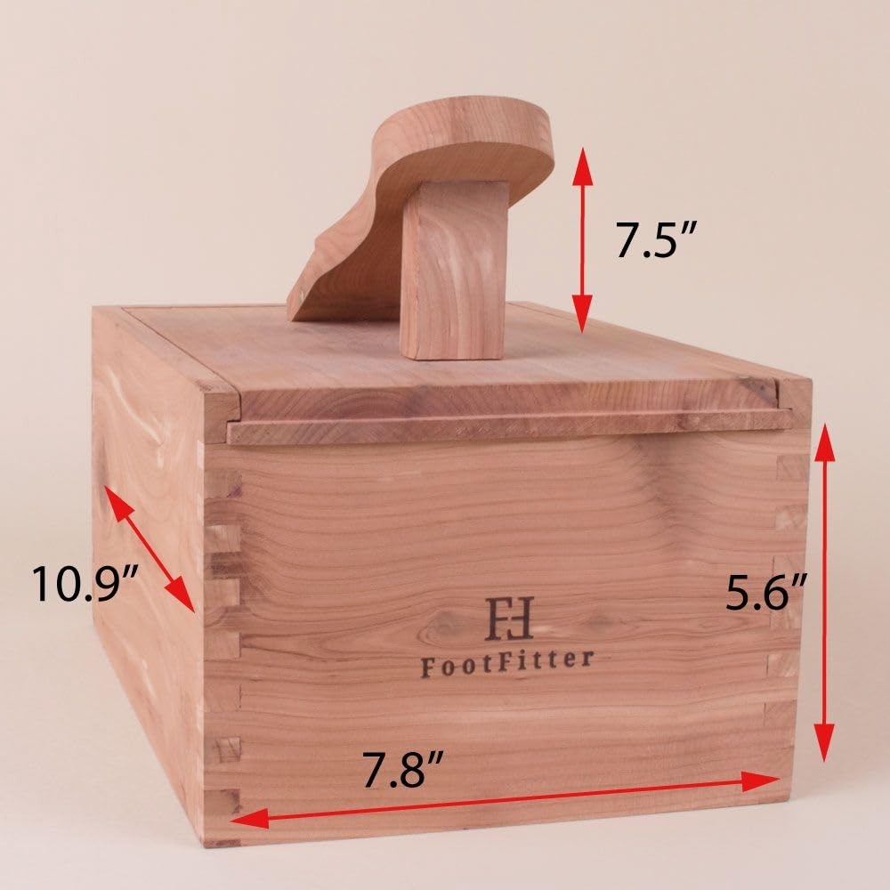 FootFitter Cedar Wood Storage Box & Shoe Valet β Shoe Care Storage Box Made From USA Grown Cedar