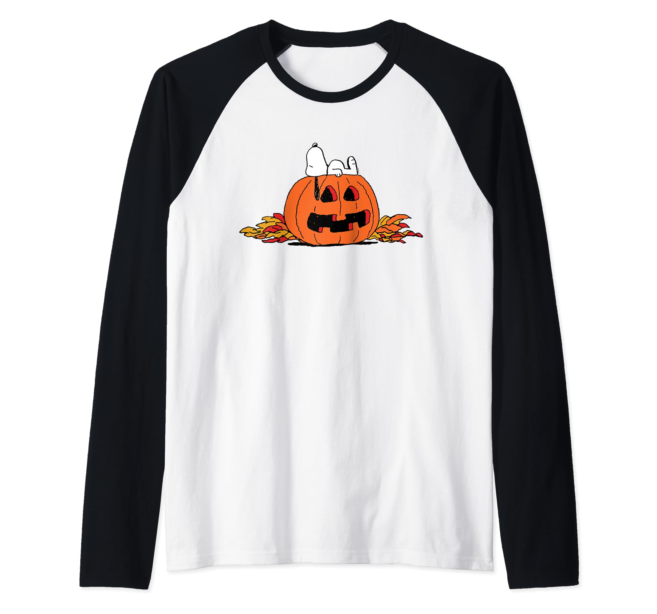 Peanuts Snoopy Lantern Halloween Raglan Baseball Tee