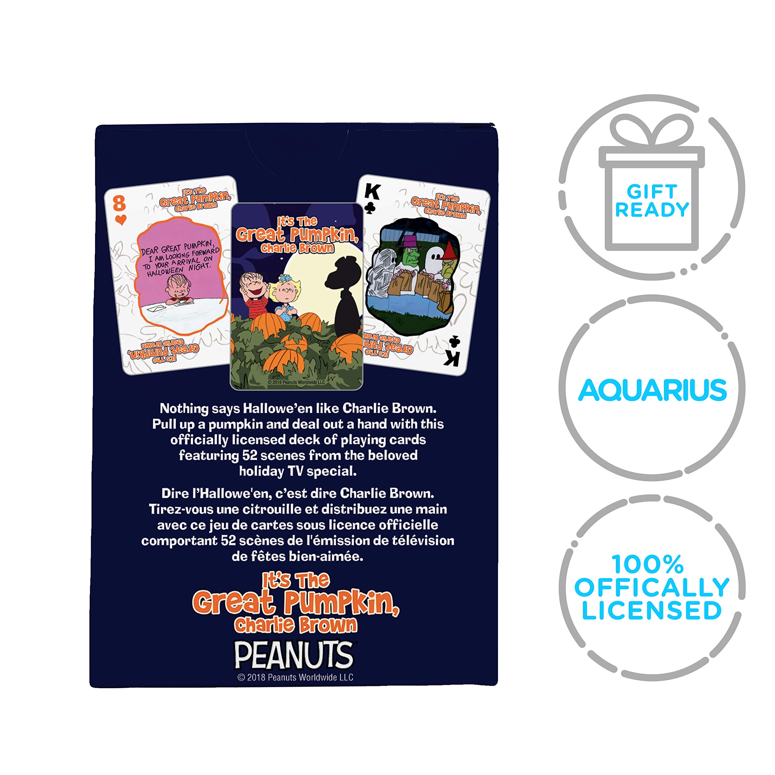 AQUARIUS Peanuts Great Pumpkin Playing Cards - Peanuts Themed Deck of Cards for Your Favorite Card Games - Officially Licensed Peanuts Merchandise & Collectibles