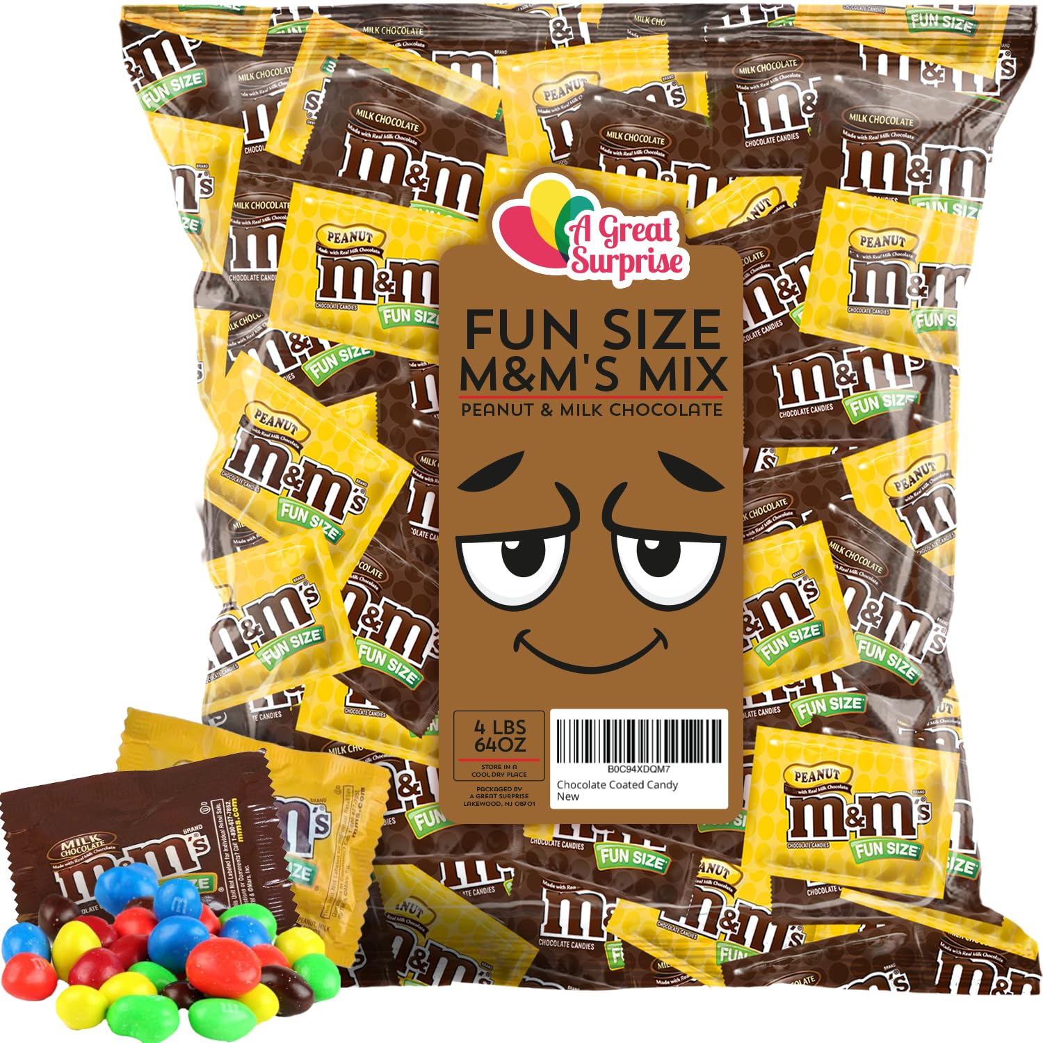 Milk Chocolate and Peanut Chocolates - 4 Pounds - Individually Wrapped Chocolate Candy - Fun Size - Bulk Packs of Chocolate and Peanut Candies