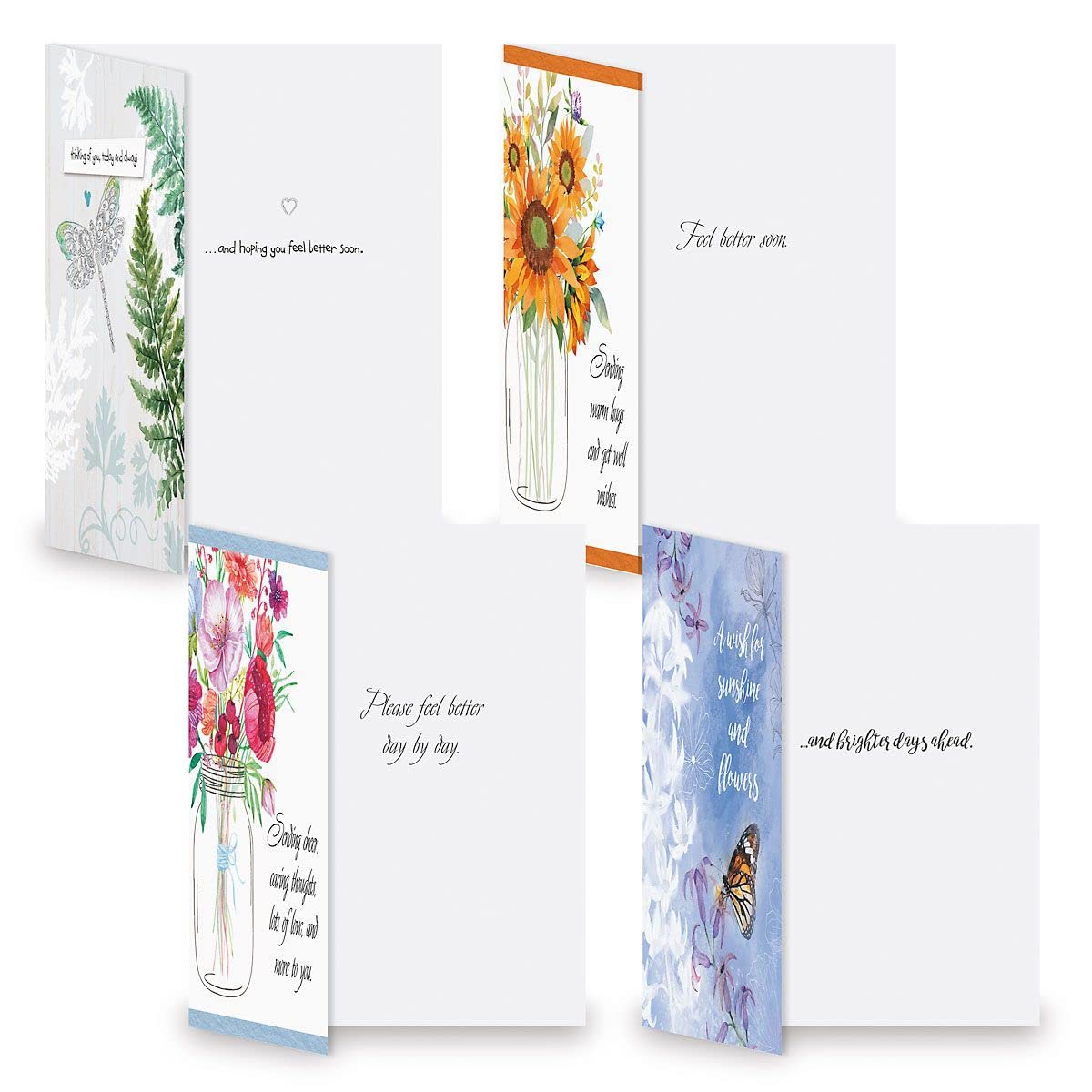 Get Well Greeting Card Value Pack β Set of 18 (9 Designs), Large 5 x 7 inches, Envelopes Included, by Current