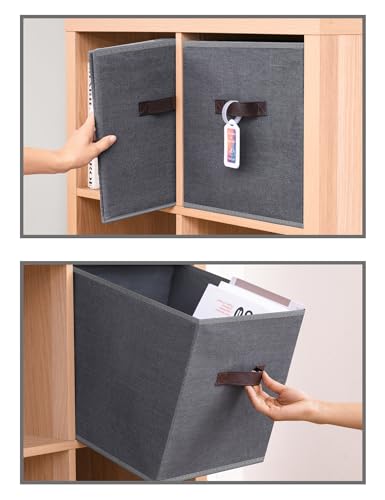 ECLAT Shoe Covers Box 13 Inch Cube Storage Bins- 1 Pack Foldable Shoe Booties Holder, Dispenser Bin for Guest, Homeowner, Realtor, Open House, Real Estate Agent Supplies, Dark Gray