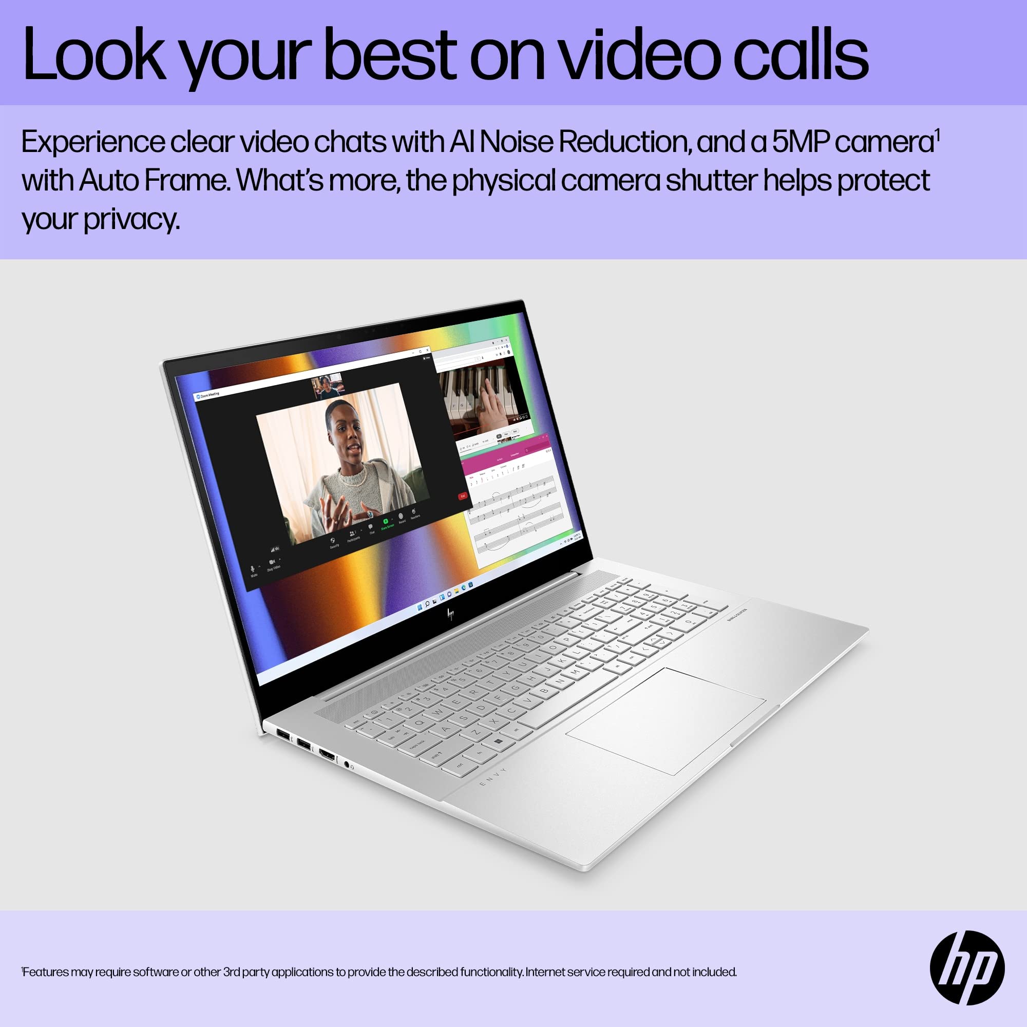 HP Envy Laptop, 17.3" Full HD Touchscreen, 12th Gen Intel Core i7-1260P, 64GB RAM, 2TB PCIe SSD, IR Camera, Backlit Keyboard, HDMI, Wi-Fi 6, Windows 11 Home, Silver
