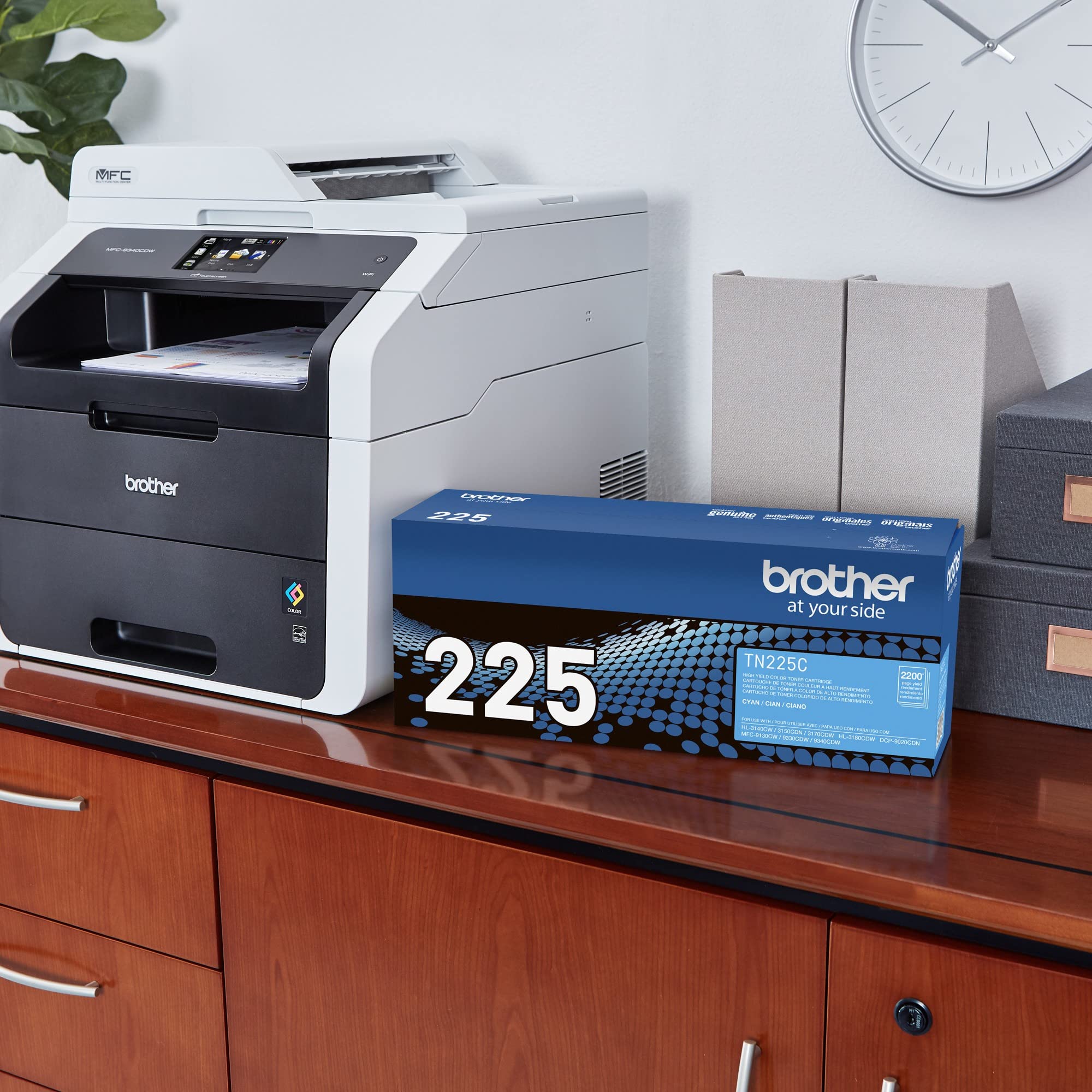 Brother Genuine High Yield Toner Cartridge, TN225C, Replacement Cyan Toner, Page Yield Up To 2,200 Pages, Amazon Dash Replenishment Cartridge, TN225