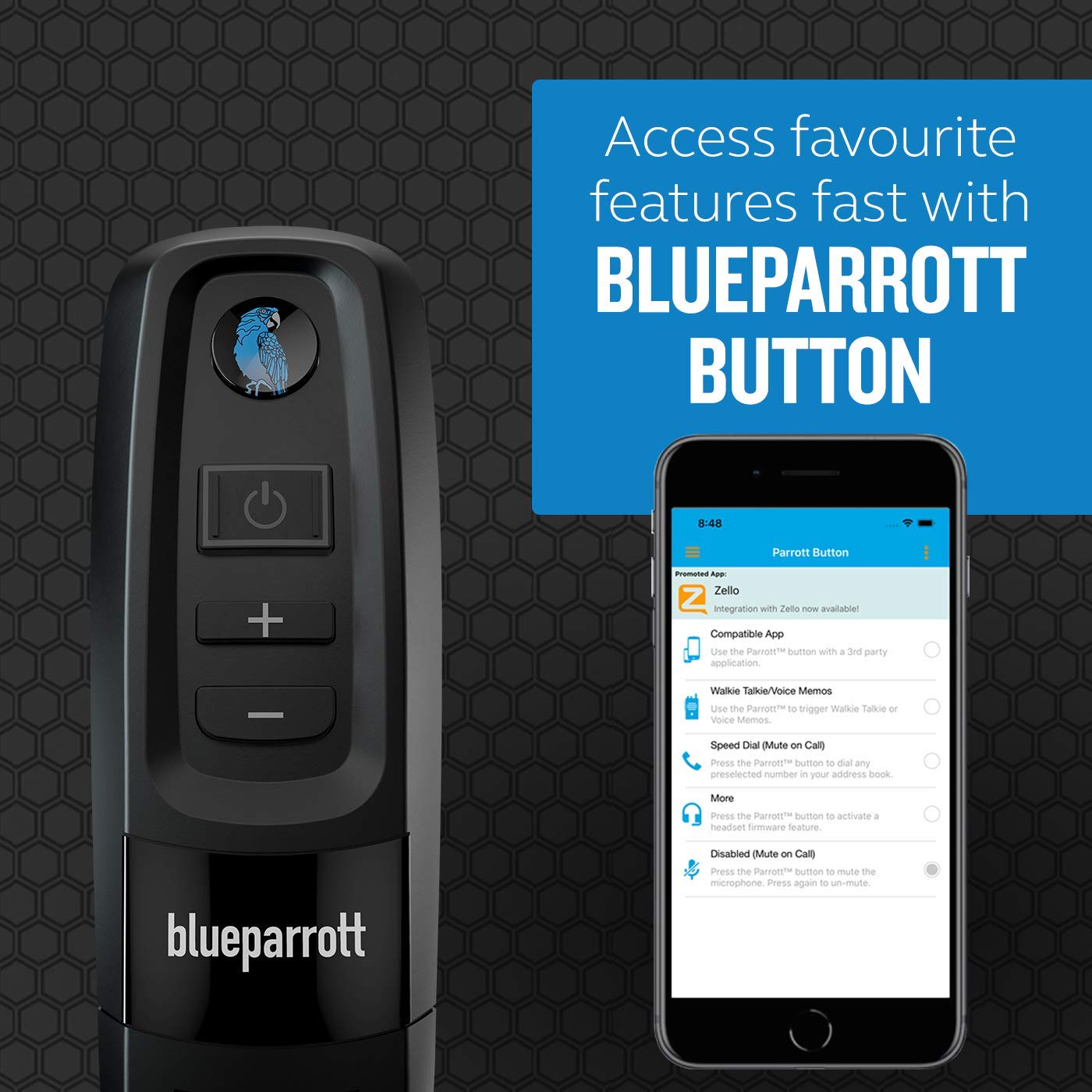 BlueParrott C300-XT Noise Canceling Bluetooth Headset β Hands-Free Wireless Headset, Perfect For High-Noise Environments, Long Wireless Range with Superior Sound, IP65-Rated, Black