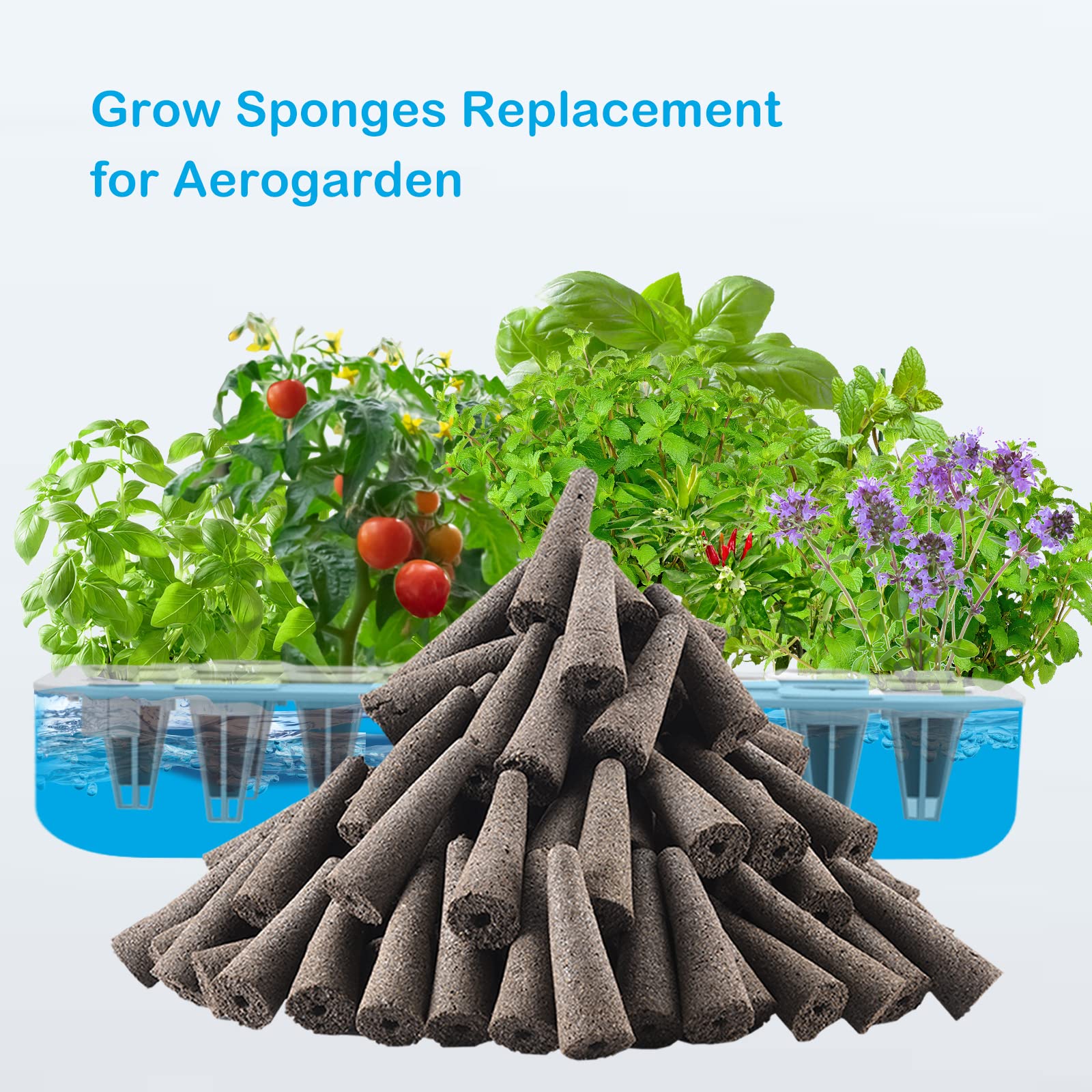 Reetsing 80 Pack Hydroponics Sponge,Replacementpre-Grow Sponges,Hydroponics Growing System Kit Compatible with Aerogarden sponges,Supplement pods for hydroponic Indoor Garden Growing System