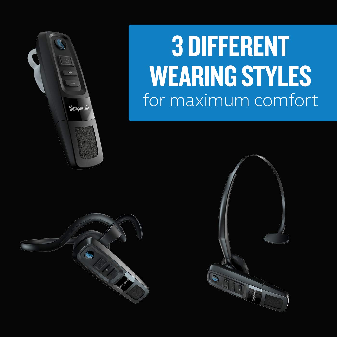 BlueParrott C300-XT Noise Canceling Bluetooth Headset β Hands-Free Wireless Headset, Perfect For High-Noise Environments, Long Wireless Range with Superior Sound, IP65-Rated, Black