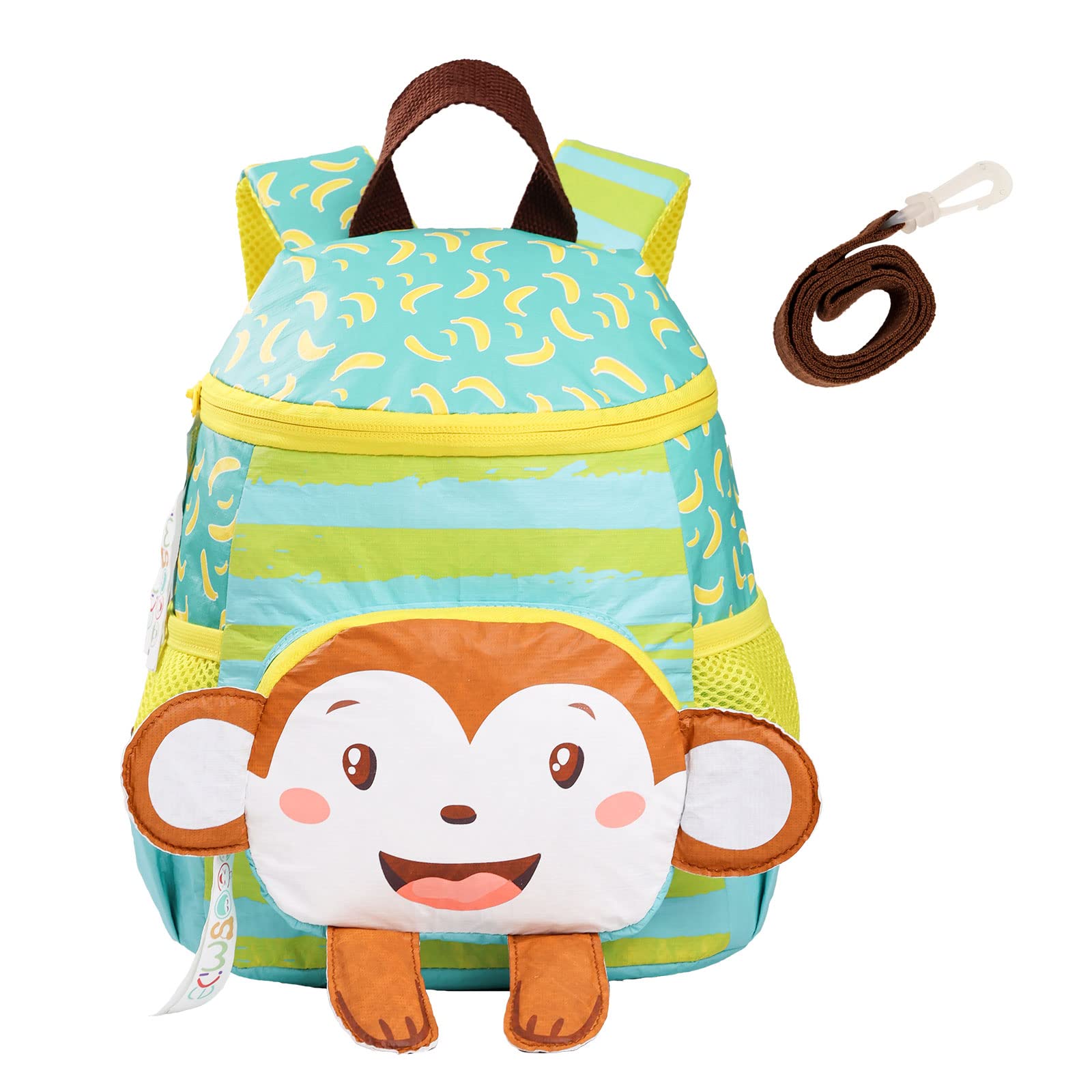 GreenTribes Toddler Backpack - Tyvek - Animal Schoolbag for Kids - Waterproof Preschool Backpack - Travel Paper Bag for Baby Girl Boy 2-8 Years,Cute Monkey