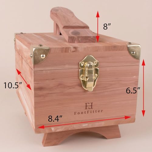 FootFitter Grand Cedar Wood Storage Box & Shoe Valet - Storage Box for Shoe Care Tools & Shoe Polishing
