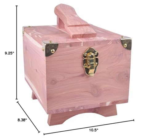 FootFitter Grand Cedar Wood Storage Box & Shoe Valet - Storage Box for Shoe Care Tools & Shoe Polishing
