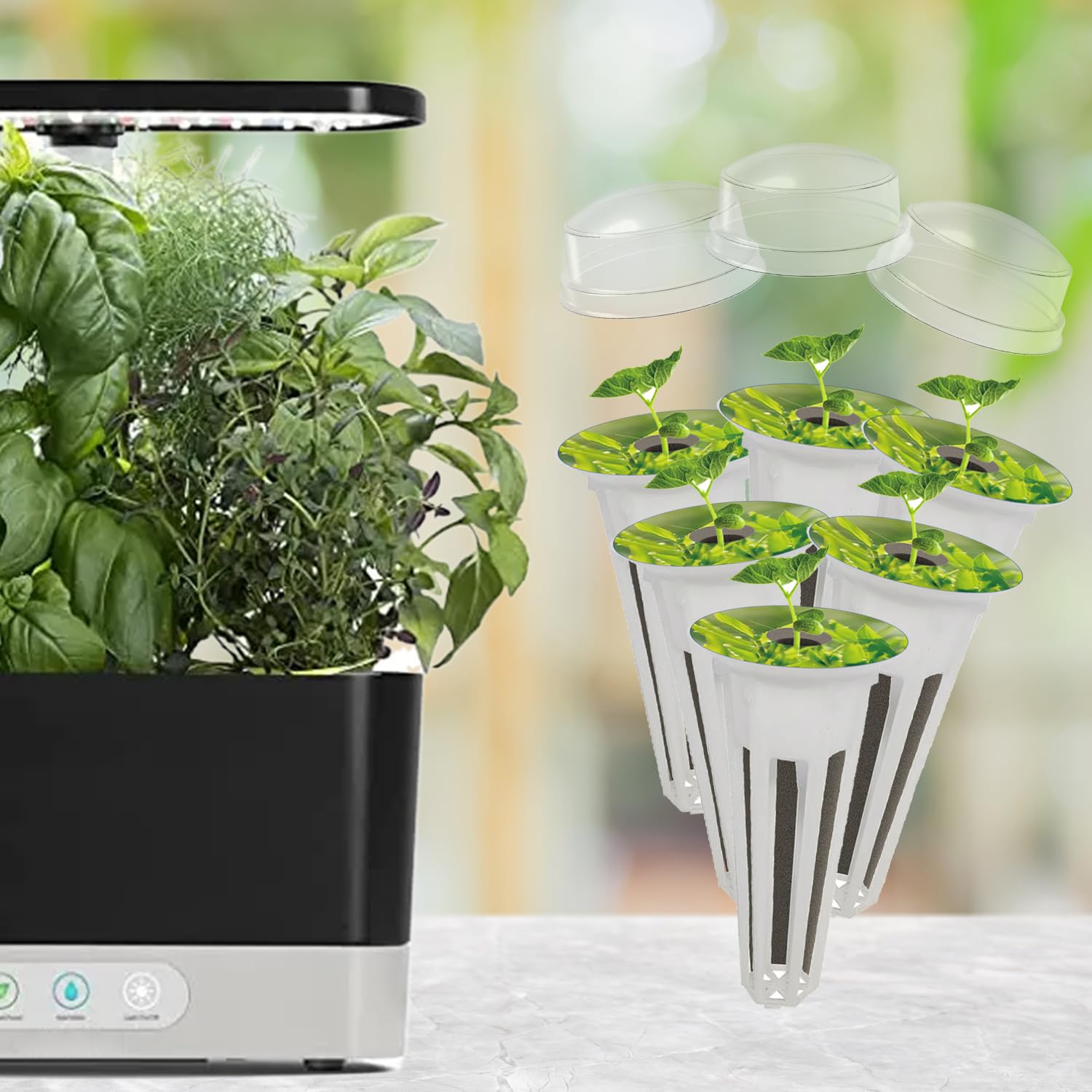 Seed Pod Kit for AeroGarden Growing System,Hydroponics Supplies with 25 Grow Sponges, 25 Grow Baskets, 25 Grow Domes, A&B Solid Nutrient Plant Food, 25 Labels and 1 Tweezer