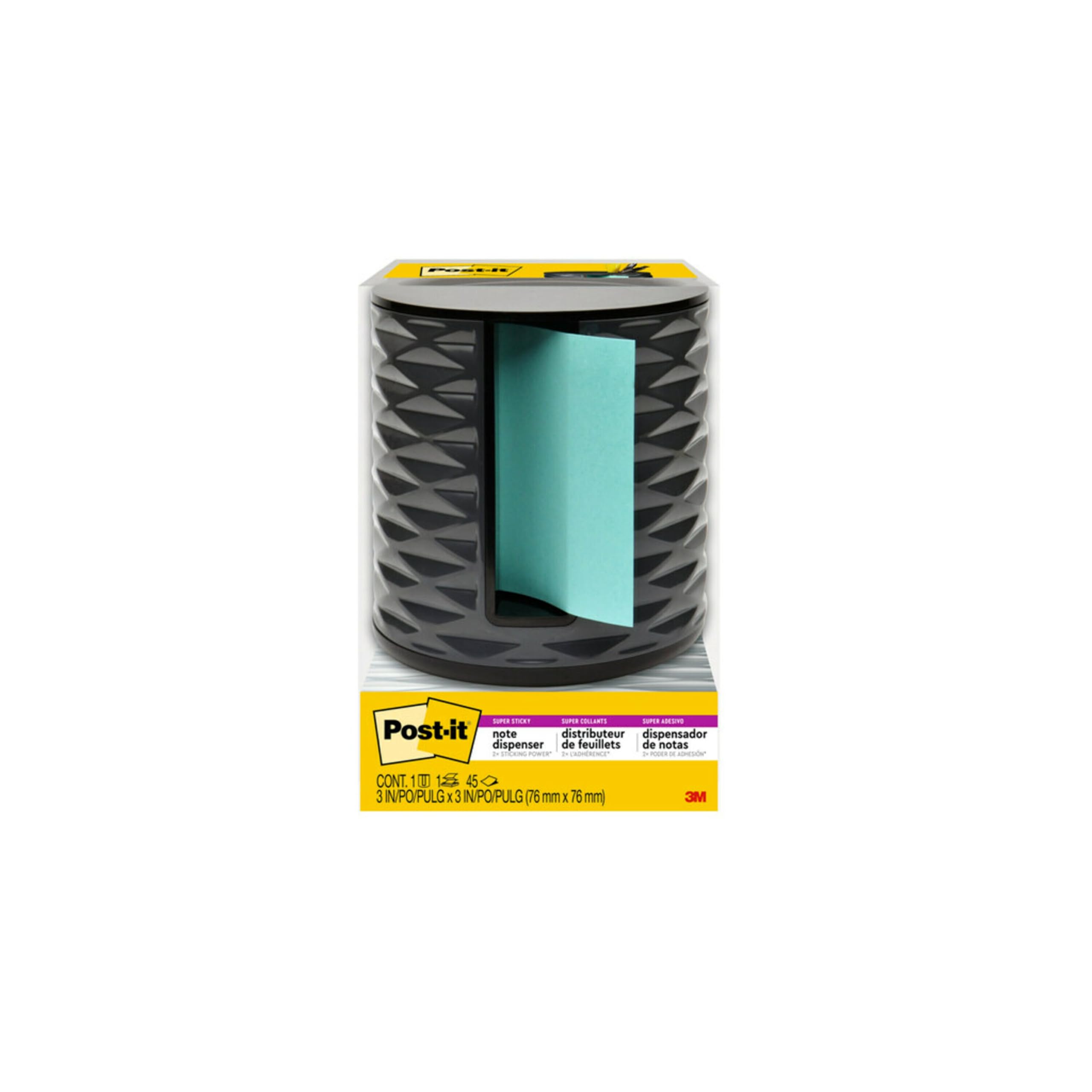 Post-it Note Dispenser, Vertical, Black with Grey (ABS-330-B)