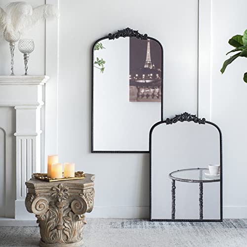 A&B Home Arched Vertical Mirror-Wall Mirror with Metal Black Frame,24"x42" Large Arch Mirror for Bathroom Bedroom Living Room