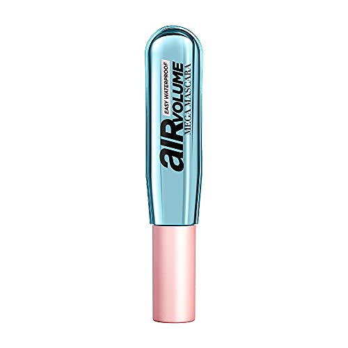 L'Oreal Paris Makeup Air Volume Mega Mascara, Lightweight & Long-lasting Volumizing Mascara for Voluminous Eyelashes, Waterproof Black, 0.3 Fl Oz