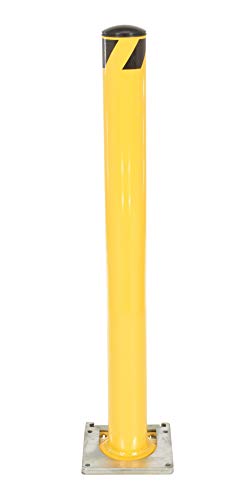 Vestil BOL-RF-48-4.5 Surface Mounted Removable Steel Pipe Safety Bollard, 4-1/2" OD, 48" Height,Yellow