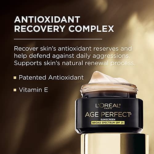 L'Oreal Paris Age Perfect Cell Renewal Anti-Aging Day Moisturizer with SPF 25, Vitamin E & Antioxidants to Smooth Wrinkles & Firm Skin, 1.7 oz