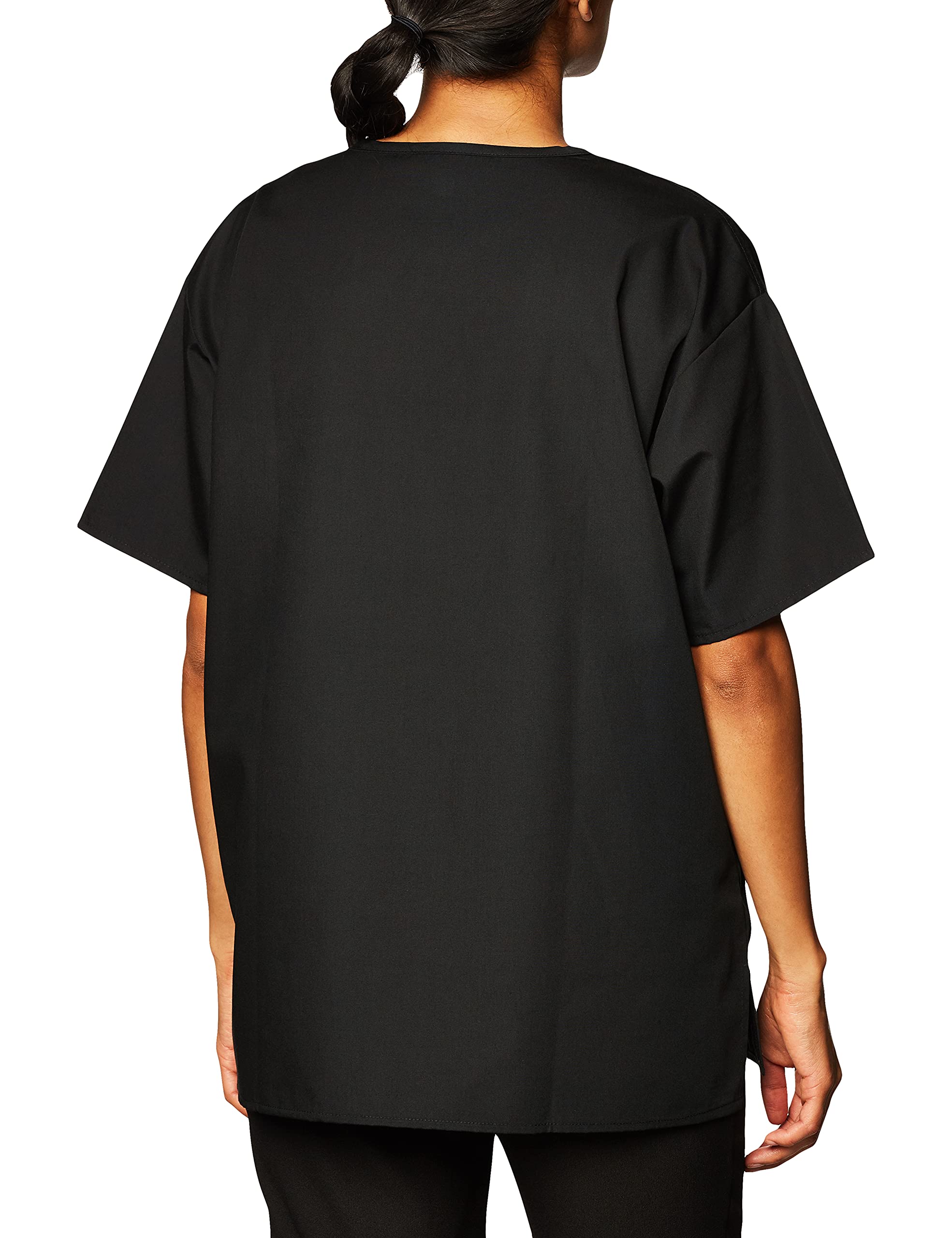 WonderWink Men's The Alpha Unisex V-Neck Scrub Top, Black, Medium