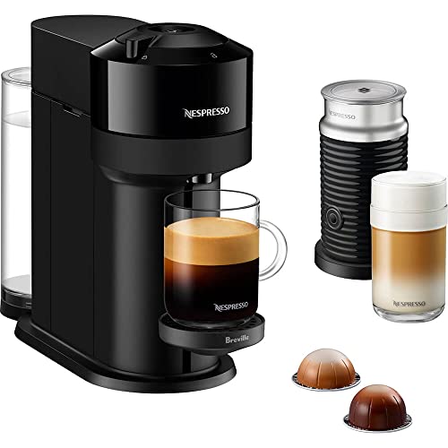 Nespresso BNV550GLB Vertuo Next Espresso Machine with Aeroccino by Breville, Gloss Black