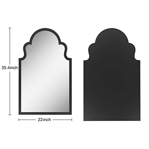 NXHOME Metal-Frame Accent Wall Mirror - Decorative Mirror Black Vanity Wall Mounted Mirror for Bathroom Living Room Bedroom 35.5×21.7