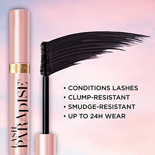 L'Oreal Paris Makeup Lash Paradise Mascara, Voluptuous Volume, Intense Length, Feathery Soft Full Lashes, No Flaking, No Smudging, No Clumping, Mystic Black, 0.25 Fl Oz (Pack of 1)