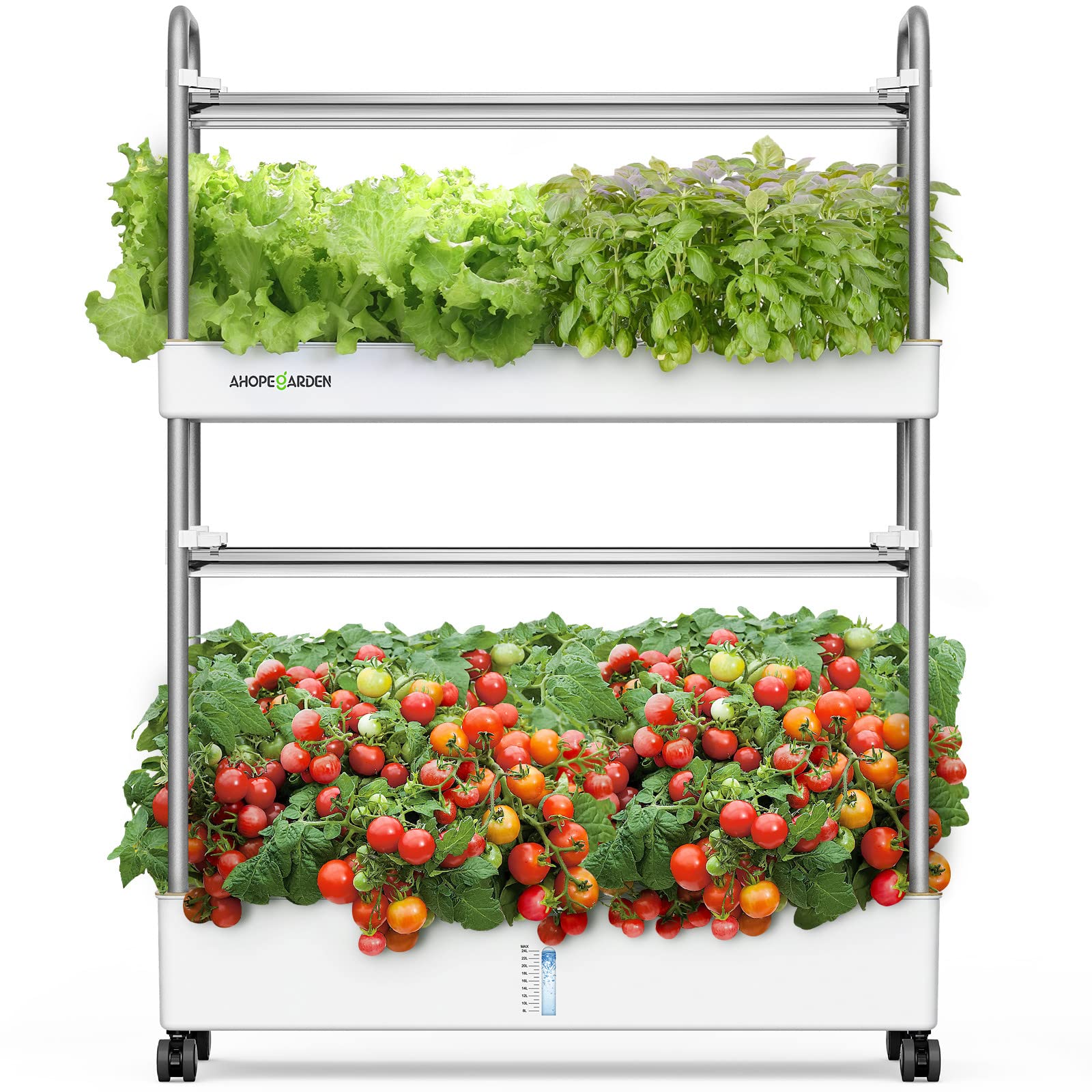 Ahopegarden Indoor Garden Hydroponics Growing System, 60 Pods Vertical Garden with LED Grow Light - Plant Germination Kit Aeroponic Veggie Flower Fruit Growth with Smart Socket & Pump System