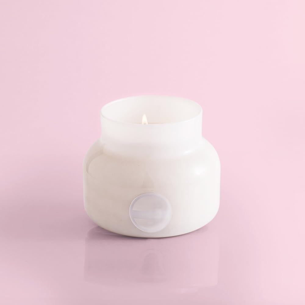Capri Blue Scented Candle - Cotton Wick - Luxury Aromatherapy Candle - 19 Oz - Volcano - White