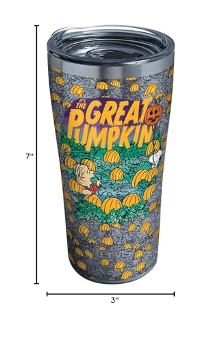 Tervis Peanuts Halloween Great Pumpkin Triple Walled Insulated Tumbler Travel Cup Keeps Drinks Cold & Hot, 20oz Legacy, Stainless Steel