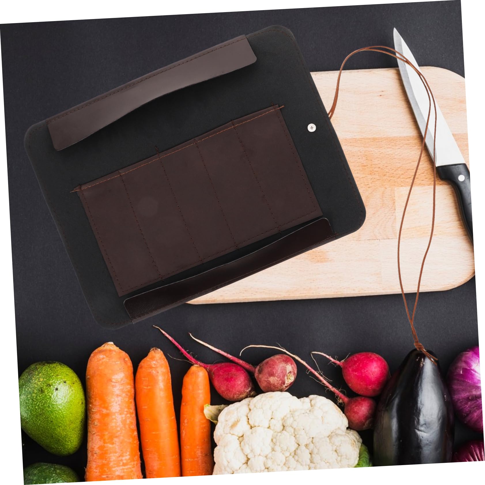 ifundom Roll, Canvas Roll Bag for Chefs, Portable Travel Tool Roll Bag, for Culinary Student, Professional Chef for Men Women for Meat Cleaver