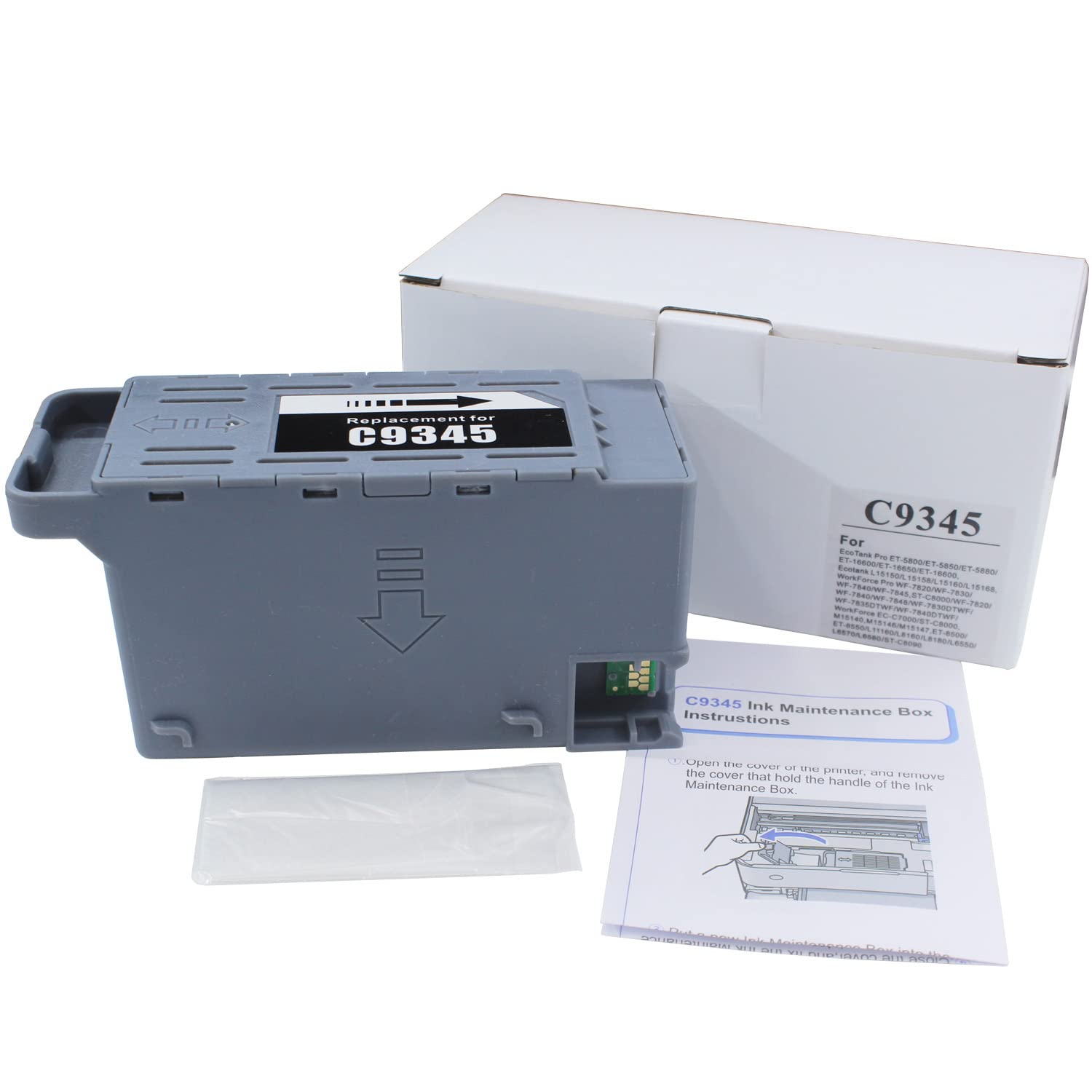 UP C9345 C12C934591 Maintenance Box Compatible for ET-5800 ET-5850 ET-5880 ET-8500 ET-8550 ET-16600 Pro WF-7310 WF-7820 WF-7840 EC-C7000 WF-7830 ST-C8090 ST-C8000 Printer