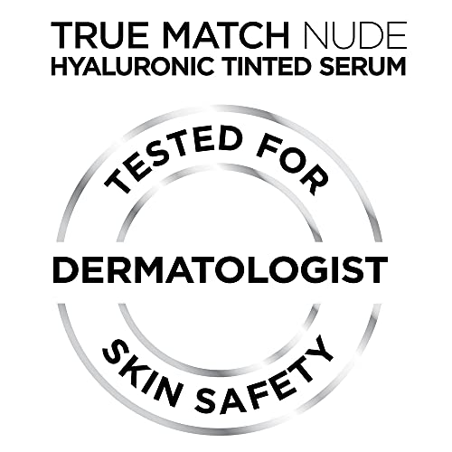 L'Oreal Paris True Match Nude Hyaluronic Tinted Serum Foundation with 1% Hyaluronic acid, Very Light 0.5-2, 1 fl. oz.