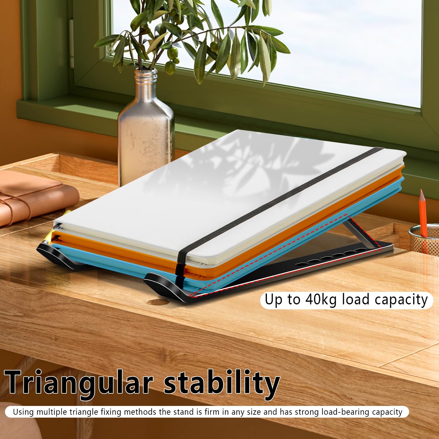 FOBELEC Laptop Stand, Adjustable Ergonomic Portable Aluminum Laptop Holder, Foldable Computer Stand 6 Angles Anti-Slip Laptop Riser Compatible with 9-16 inch Laptops