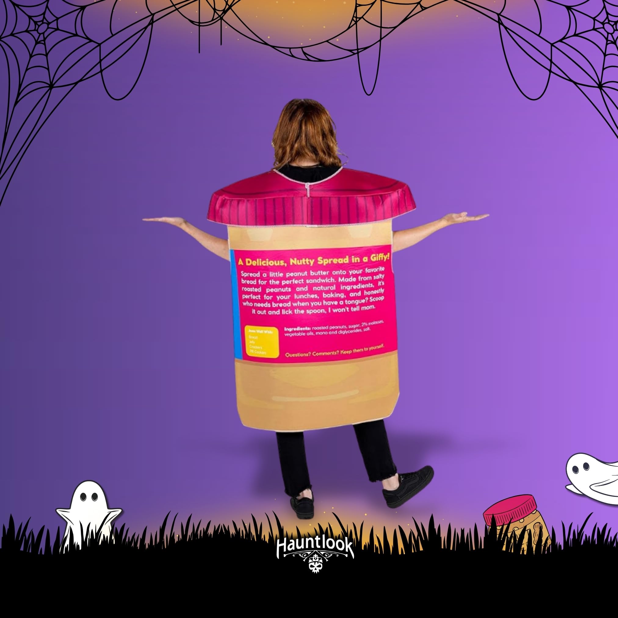 Gif Peanut Butter Jar Halloween Costume - Fun Witty Food Outfit Adult Unisex