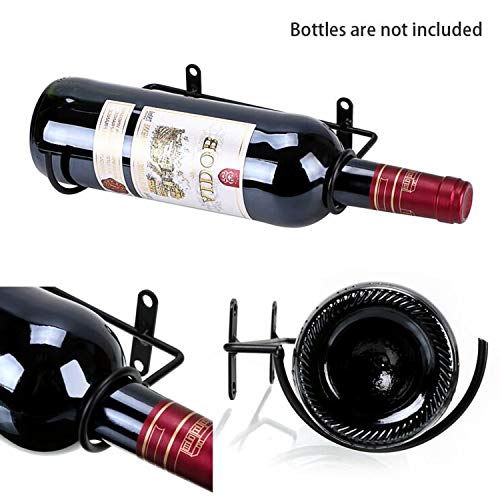 Hipiwe Pack of 6 Wall Mounted Wine Racks - Red Wine Bottle Display Holder with Screws, Metal Hanging Wine Rack Organizer
