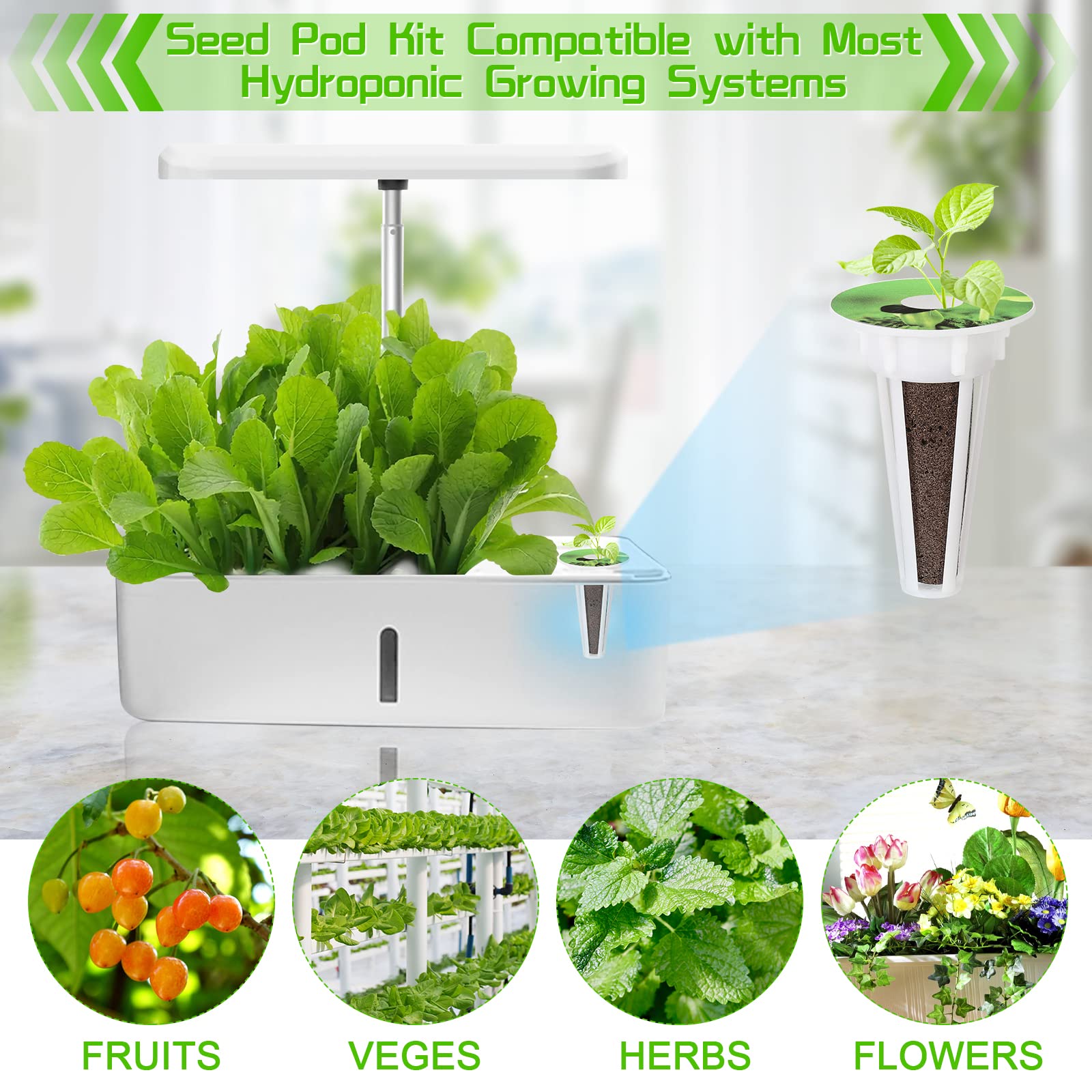 160 Pcs Seed Pod Kit for AeroGarden, Suitable for Hydroponics Growing System for a Variety of Plants, Outdoor and Indoor Hydroponics Supplies