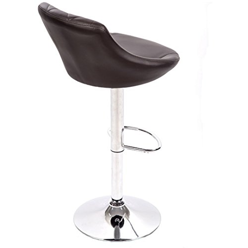 Ergonomic Design Bar stool Adjustable Hydraulic 360 Degree Swivel Stable Steel Frame Hight Density Cushion Seat Kitchen Dining Chair Pub Stool - Set of 2 Brown #1953