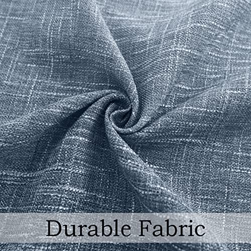 Central Park Ombre Window Curtain Panel Linen Gradient Print on Rayon Blend Fabric Drapery Treatments for Living Room/Bedroom, Cream White to Indigo Blue, 40" x 63", Set of 2