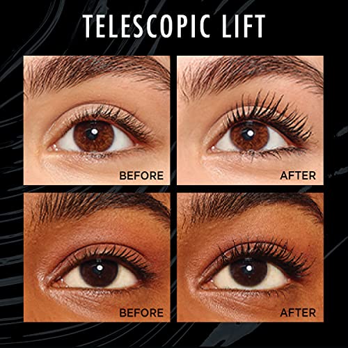 L'Oreal Paris Telescopic Lift Washable Mascara, Lengthening and Volumizing Eye Makeup, Lash Lift with Up to 36HR Wear, Black, 0.33 Fl Oz