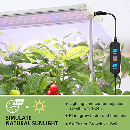 20 Pods Hydroponics Growing System, Herb Garden Kit Indoor Adjustable Height with Automatic Timer 34-Watt LED Grow Light, Indoor Garden with 4 Removable Water Tank, Gifts for Plant Lovers