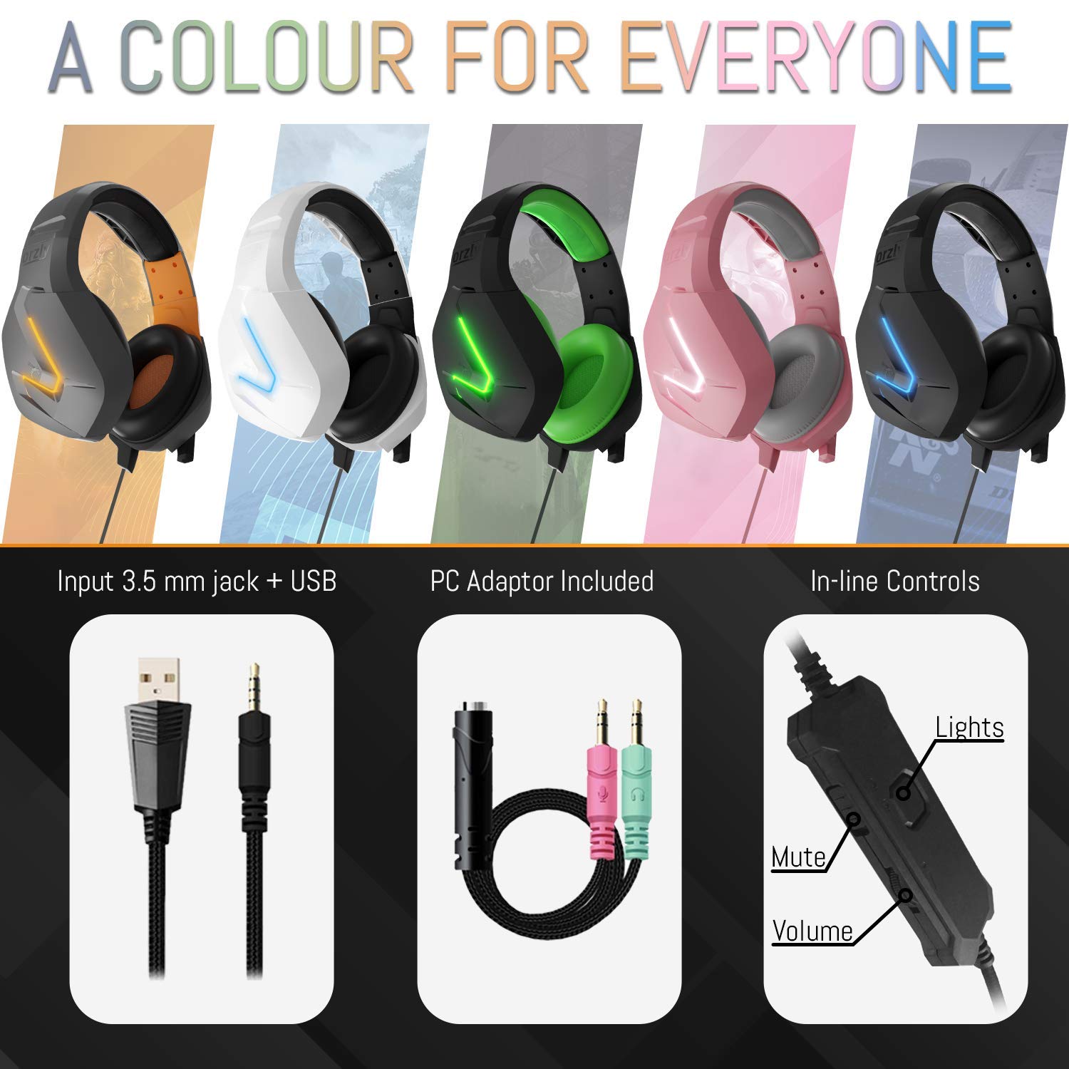 Orzly Gaming Headset (Orange) for PC and Gaming Consoles PS5, PS4, Xbox Series X | S, Xbox ONE, Nintendo Switch & Google Stadia Stereo Sound with Noise Cancelling mic - Hornet RXH-20 Vesuvius Edition