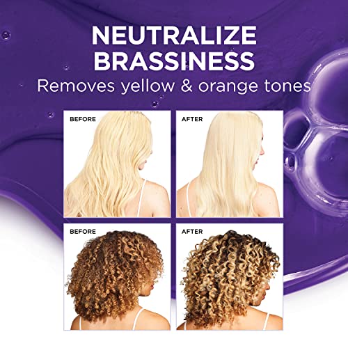 L'Oreal Paris EverPure Sulfate Free Brass Toning Purple Shampoo for Blonde, Bleached, Silver, or Brown Highlighted Hair, 11 Fl; Oz (Packaging May Vary)