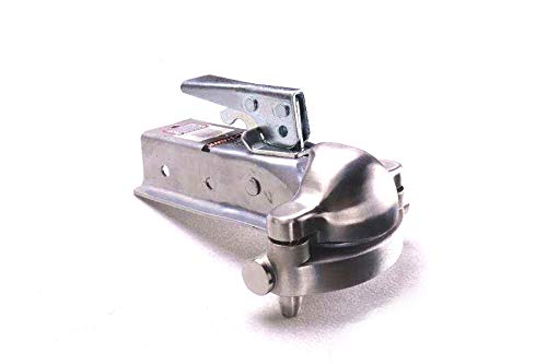 Alarmed stainless steel trailer coupler hitch lock loud alarms 120dB alarm travel camp ground camping horse shows boat marina dump trailers storage RV park locking cargo curt demco atwood stop thieves