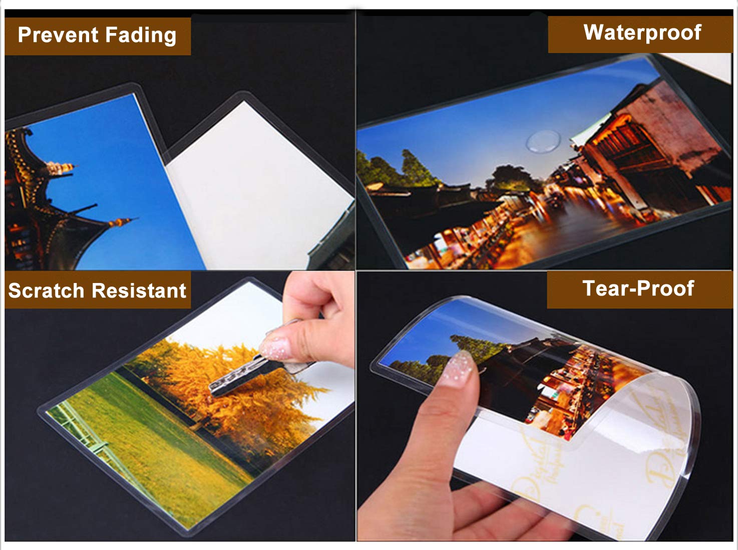 Halcent 4"x6" Thermal Laminating Pouches, 3 mil Thermal Laminator Pouches Sheets for Sealed Photo Card Documents, Glossy Laminate Pouch 100-Pack(4.3" x 6.3")